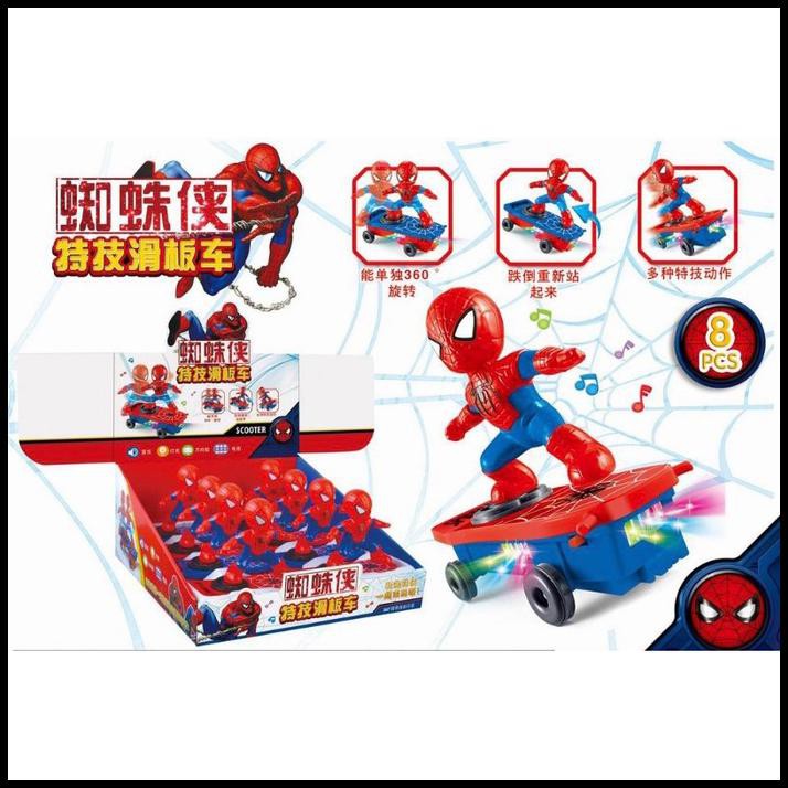 Jual Mainan Spider Man Skuter Skateboard Elektrik Gambar Kartun ...