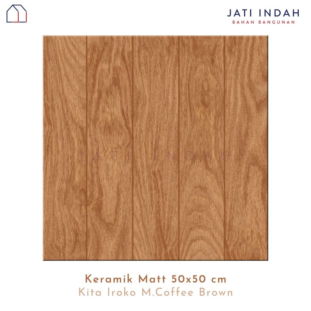 Jual Keramik Motif Kayu Matt 50x50cm KITA IROKO MEDIUM COFFEE BROWN | Shopee Indonesia