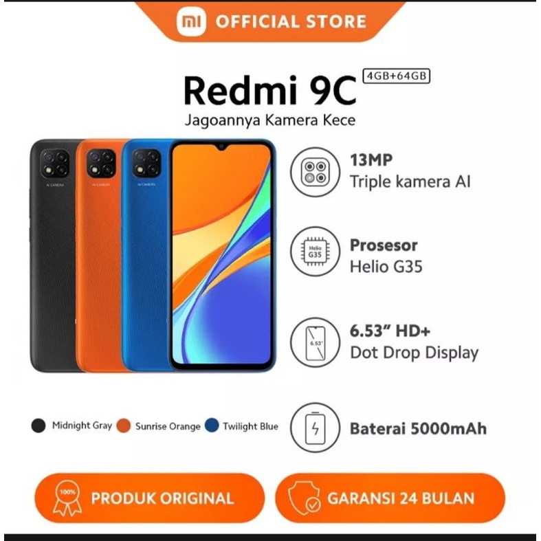 Jual Xiaomi Redmi 9C 4/64 GB Smartphone Helio G35 Garansi Resmi ...
