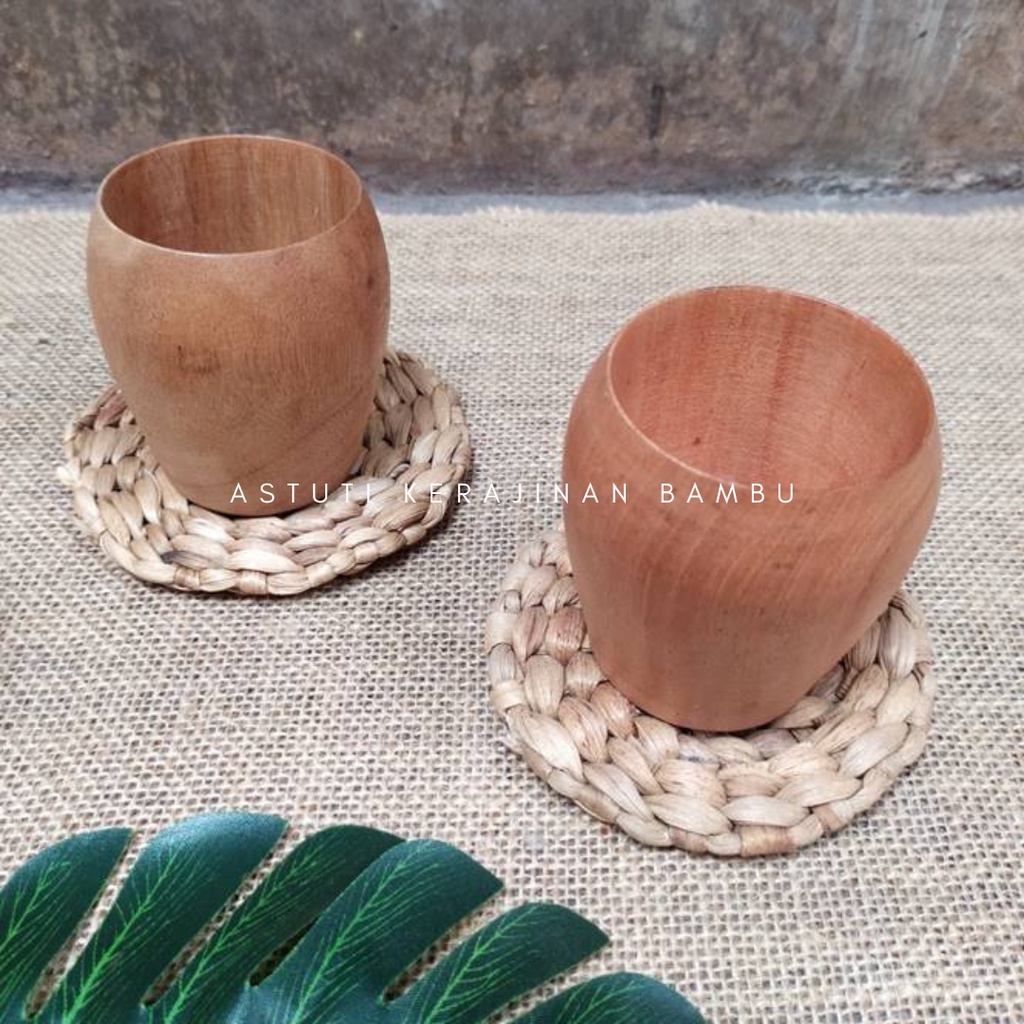 Jual Gelas Oval Kayu Mahoni/Cangkir Minum Kayu/Gelas Minum Kayu Mahoni ...