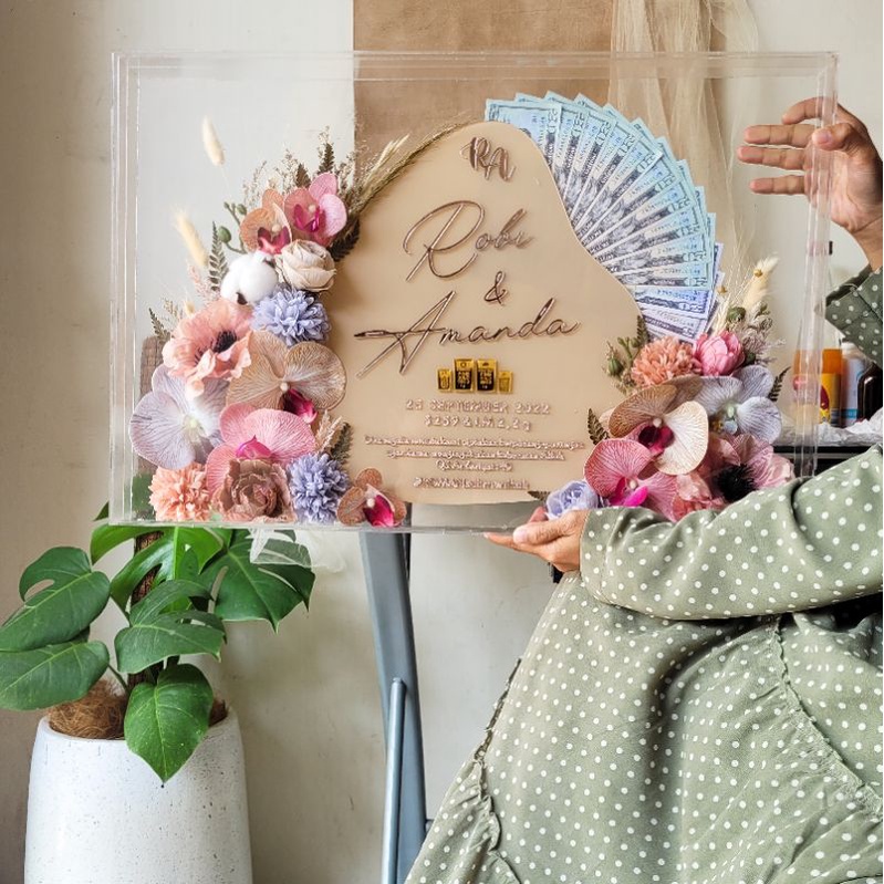 Jual Mahar Luxury Botanical Size 60x40 cm Mahar Akrilik Mahar ...