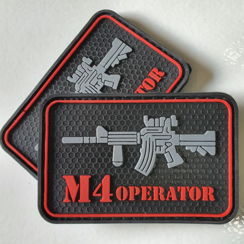 Jual PATCH RUBBER LOGO M4 OPERATOR DASAR HITAM/TEMPELAN EMBLEM KARET ...