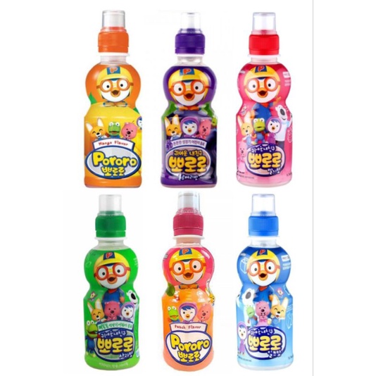 Jual PORORO minuman Strawberry apel peach Mango Blueberry Milk Botol unik 235ml | Shopee Indonesia