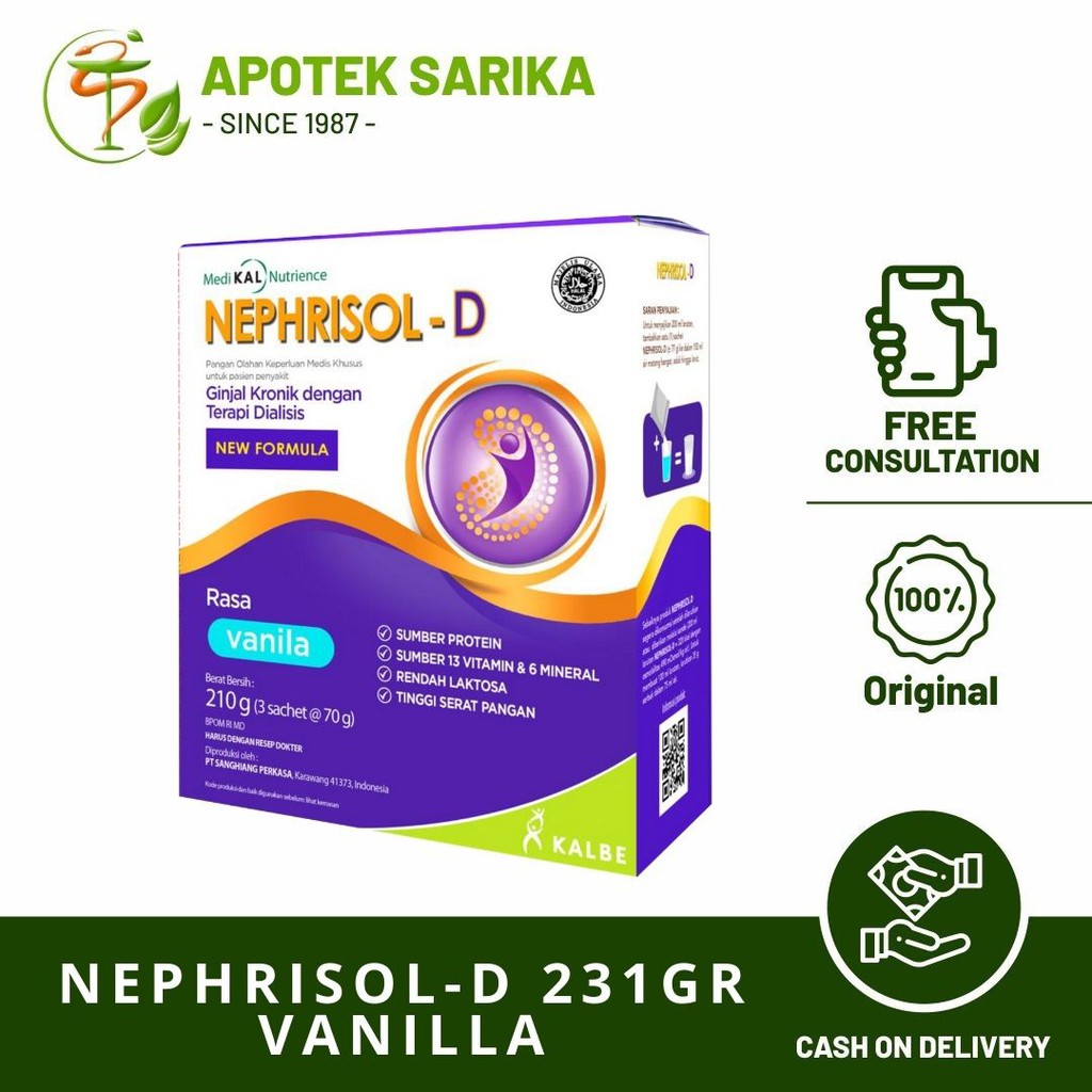 Jual Nephrisol-D 210 GR / Susu Nutrisi Pasien Gagal Ginjal Hemodialisa ...