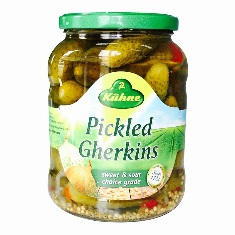 Jual Kuhne Sweet Sour Gherkins Pickled Cucumber Pickles Sandwich Acar ...