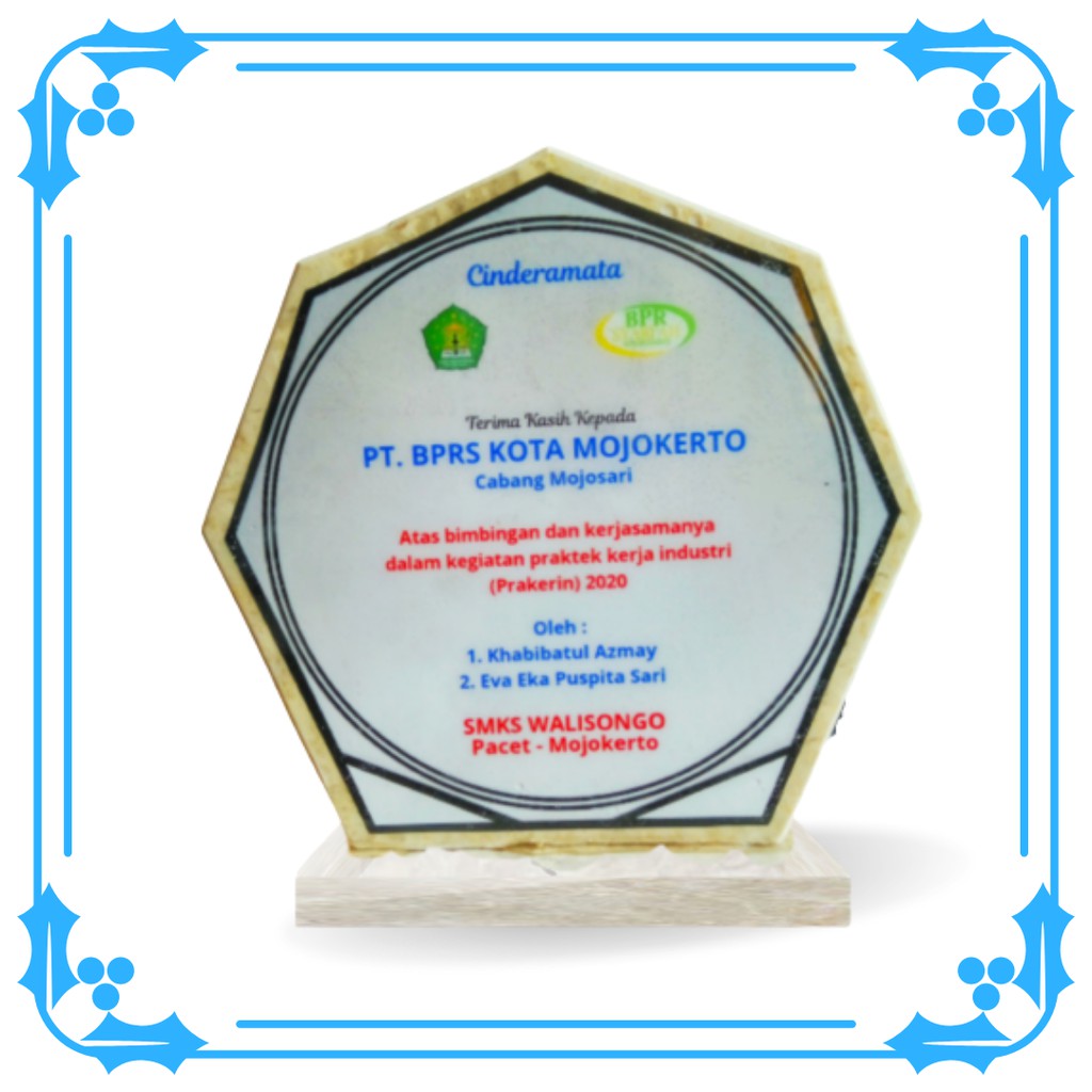 Jual Cinderamata Souvenir Plakat Vandel Marmer Prakerin,PKL,PPL,magang ...