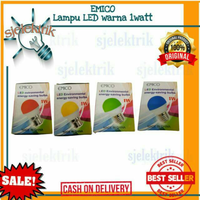 Jual Lampu Led Warna 1W 1 Watt 1Watt 1 W Energy Saving Bulbs Merah ...