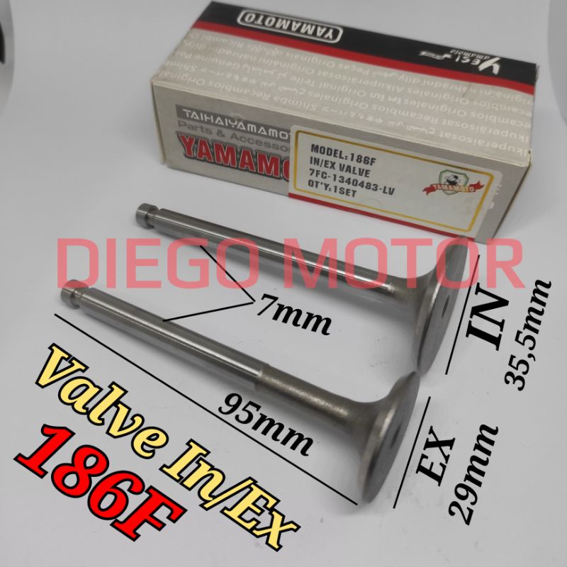 Jual 186F 186FA Valve In Ex set Klep Api Minyak Mesin Genset Silent ...