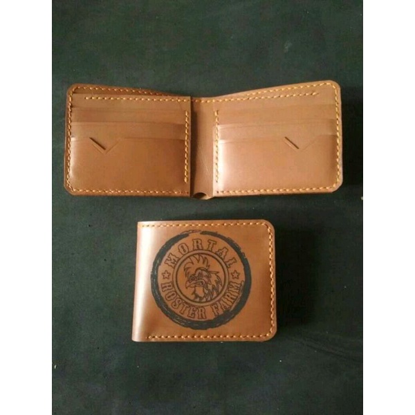 Jual Dompet kulit sapi corrected grain, bisa custom model, nama,logo ...