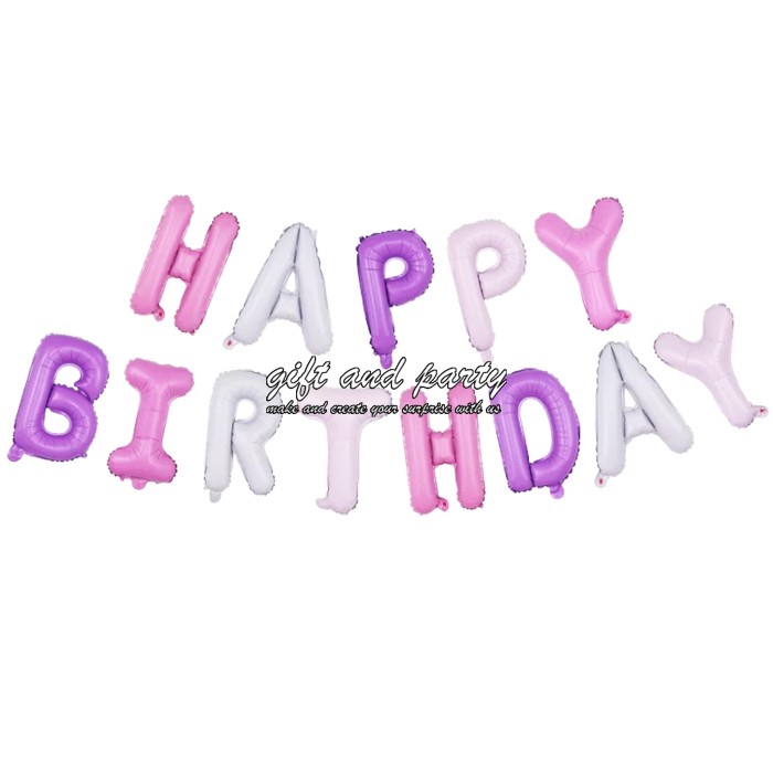 Jual Balon Foil Happy Birthday Rainbow #4 / Balon Set HBD / Balon Foil ...