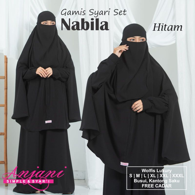 Jual Gamis Polos Nabila Set Syari Gamis Syari Set Khimar Plus Cadar Gamis Syari Polos Set Jilbab ...