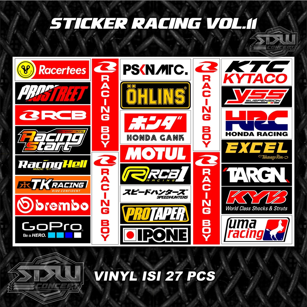 Jual STIKER PACK RACING ISI 25pcs/27pcs Stiker Racing Stiker Motor ...