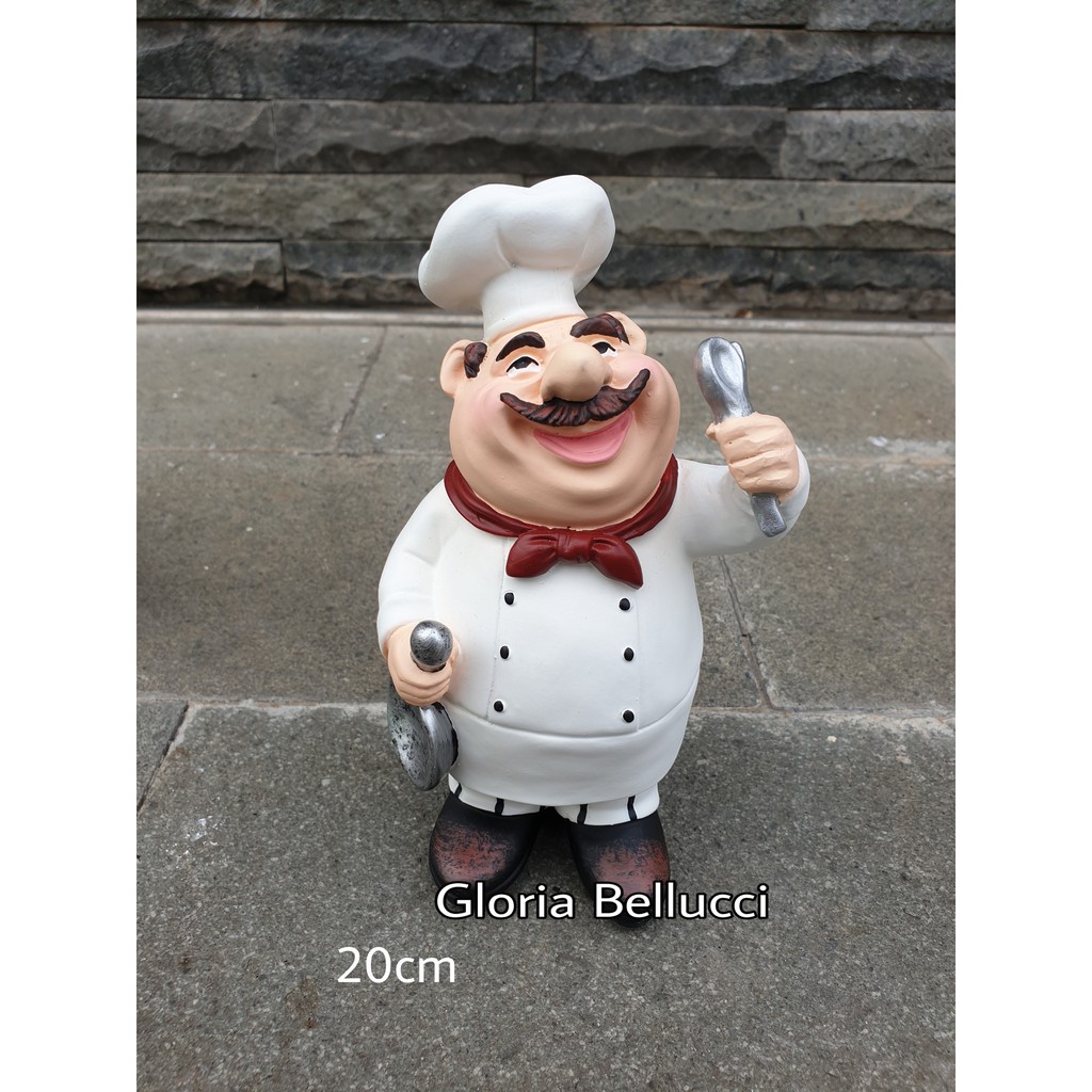 Jual patung pajangan koki teflon miniatur chef cafe restoran | Shopee ...