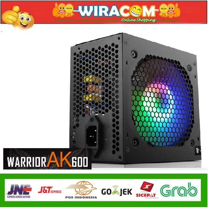 Jual AIGO WARRIOR AK600 PSU Max 600W Non Modular Rainbow Led | Shopee Indonesia