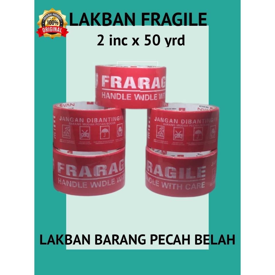 Jual Lakban Fregil Anti Banting Handle With Care Isolasi Mudah Pecah ...