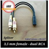 Jual Splitter jack RCA male to mini stereo 3,5 mm female 2 meter ...