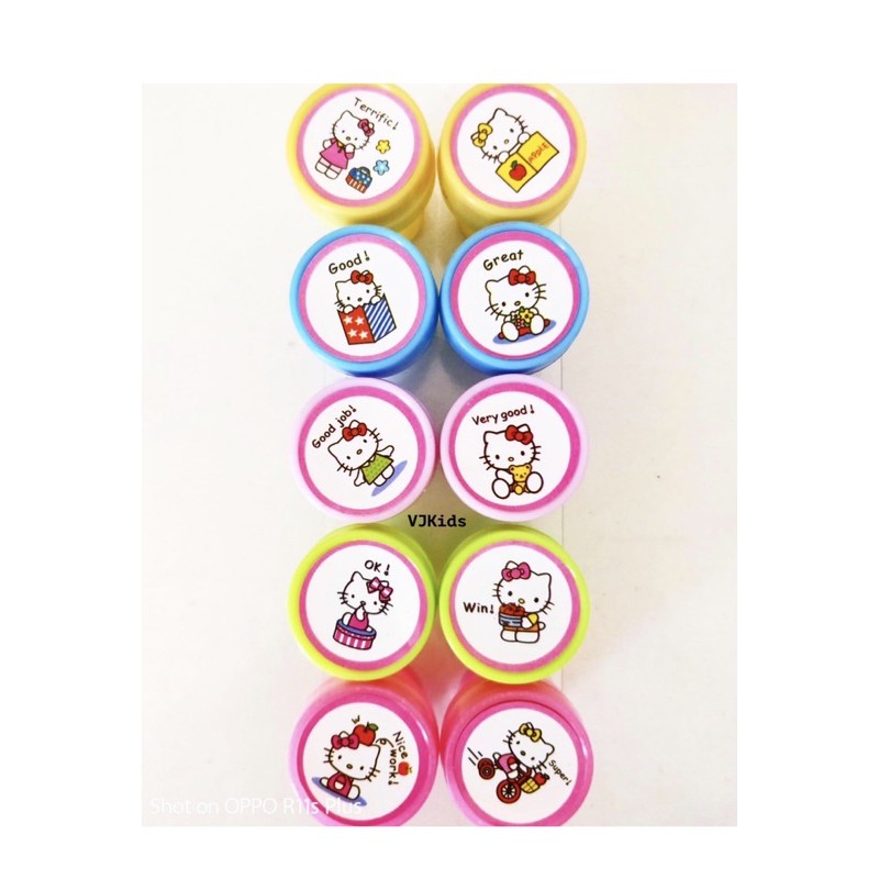 Jual 10 stempel , cap , stamp anak hellokitty dan princess untuk reward ...