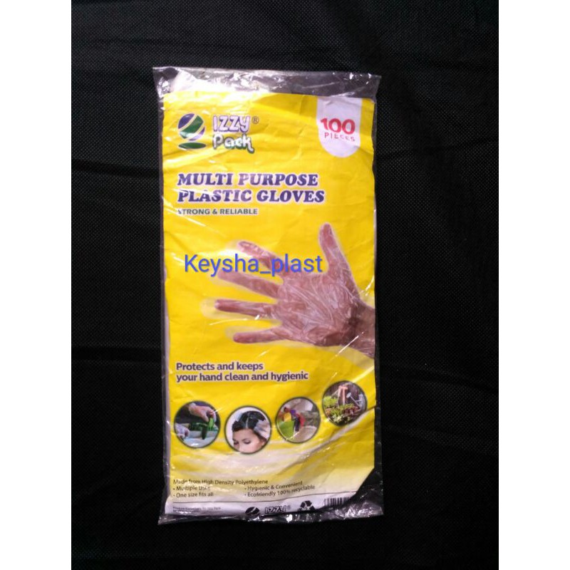Jual IZZY PACK Multi Purpose Plastic Gloves 100 pcs || Sarung Tangan ...