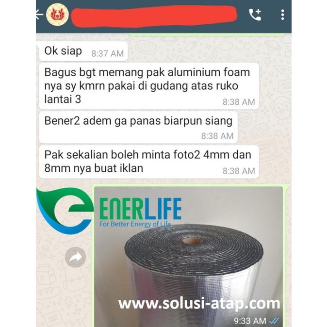 Jual Aluminium Foil Atap, Peredam Panas Atap, Thermal Foam Insulation ...