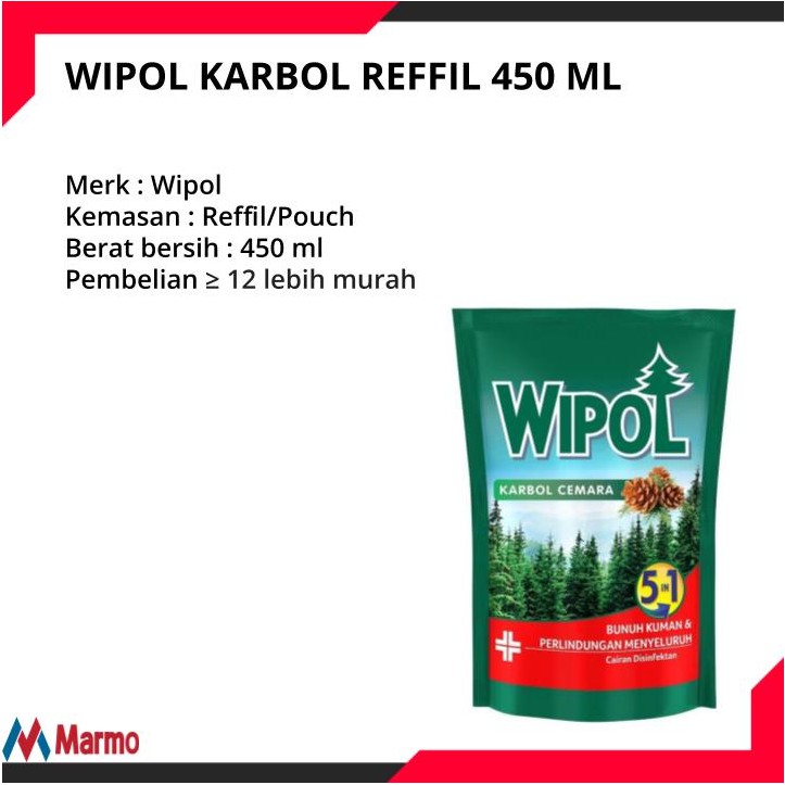 Jual WIPOL KARBOL REFFIL 410 ML | Shopee Indonesia