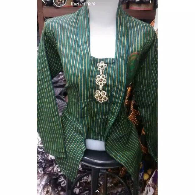 Jual Kebaya lurik dewasa hijau | lurik cewek | baju adat jawa | Shopee Indonesia