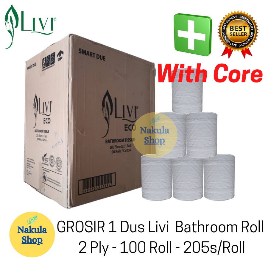 Jual GROSIR 1 DUS Tissue Livi Roll Smart / Tisu Toilet Non Emboss -100 ...
