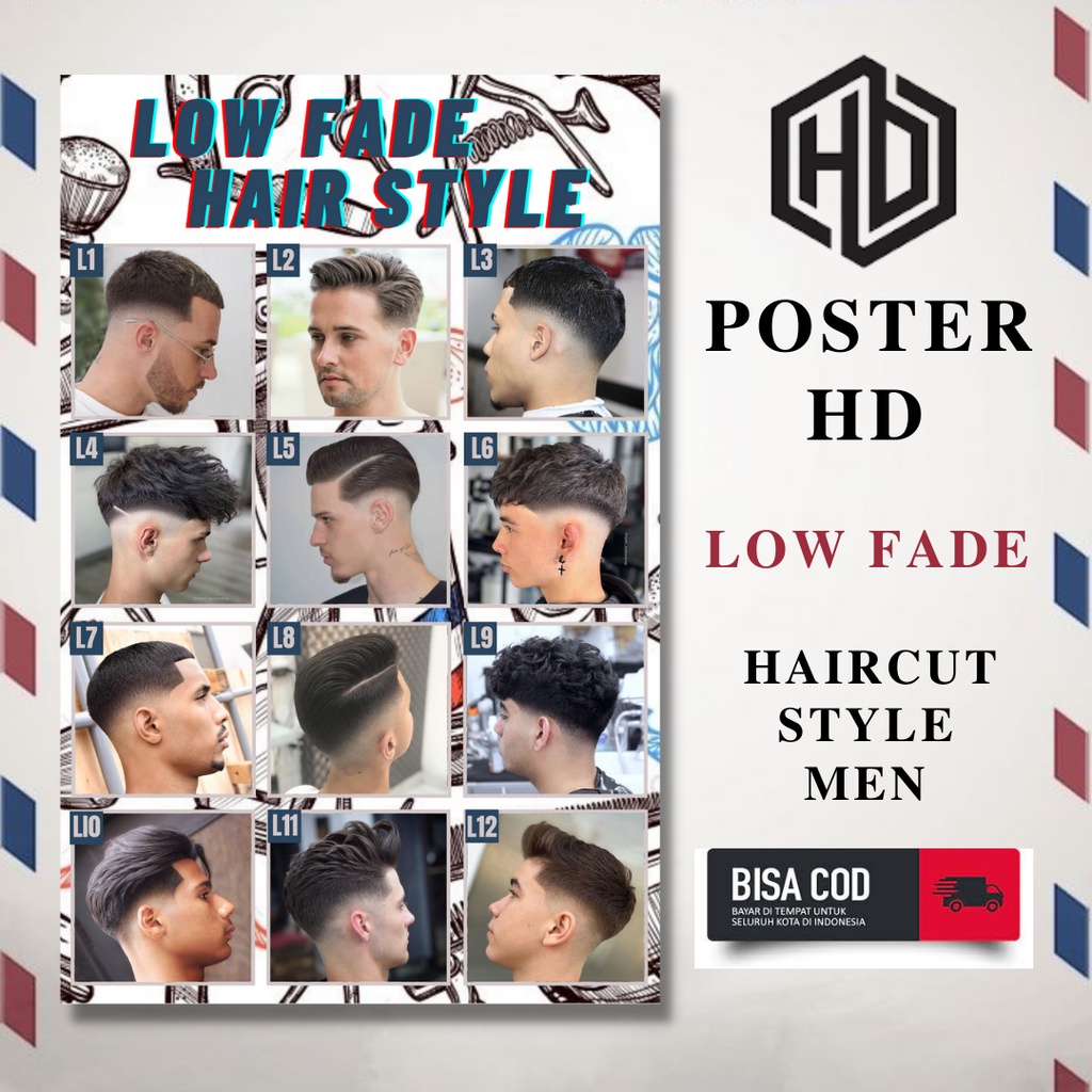 Jual POSTER HD - poster pangkas rambut pria 2022 model LOW FADE ...