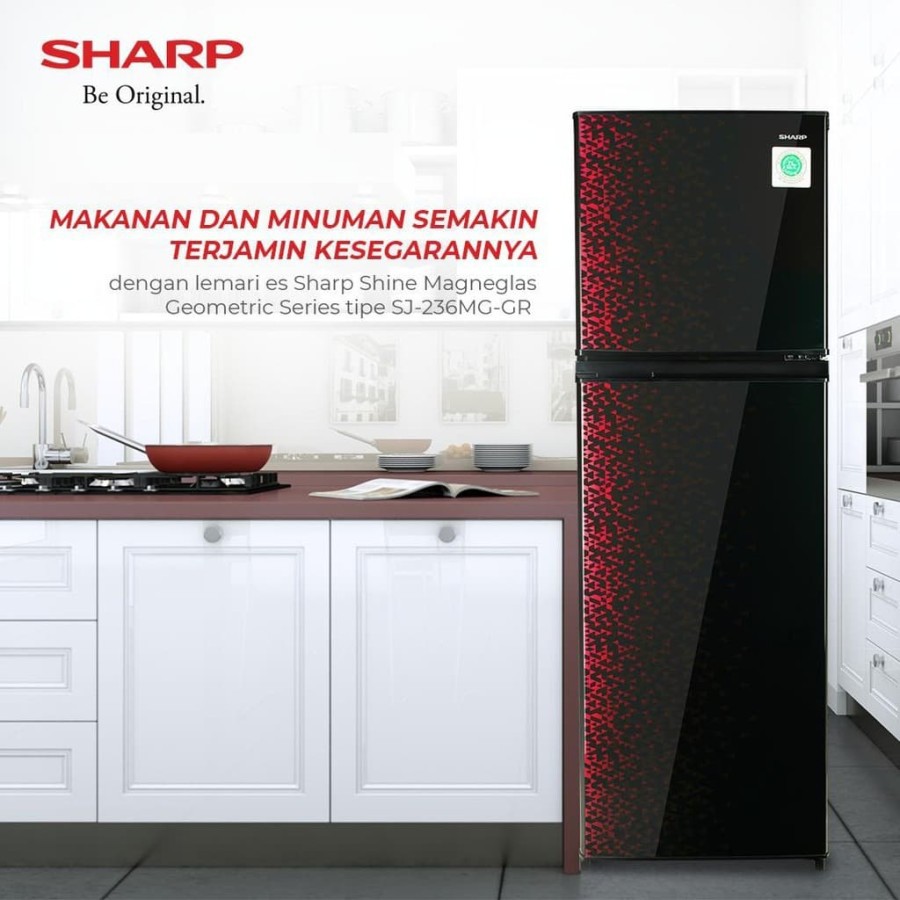 Jual Kulkas 2 Pintu Sharp SJ 236 MG Shine Series. No Frost | Shopee ...