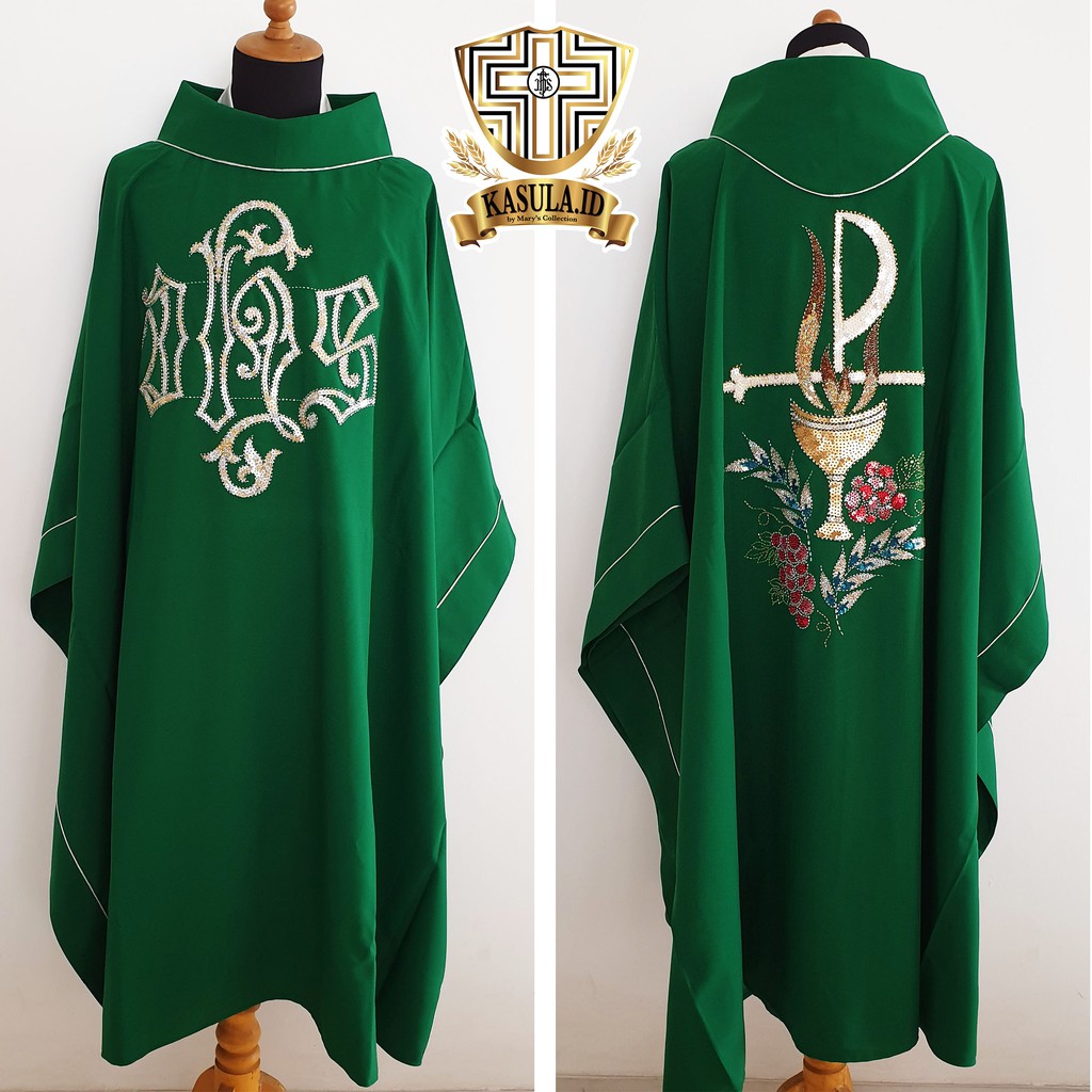 Jual Kasula Chasuble Jubah Romo Katolik Manik Hijau 3 (Misa Biasa ...