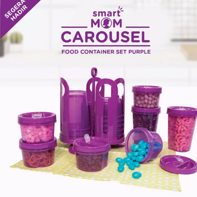 Jual Smart mom carousel food container set purple | Shopee Indonesia