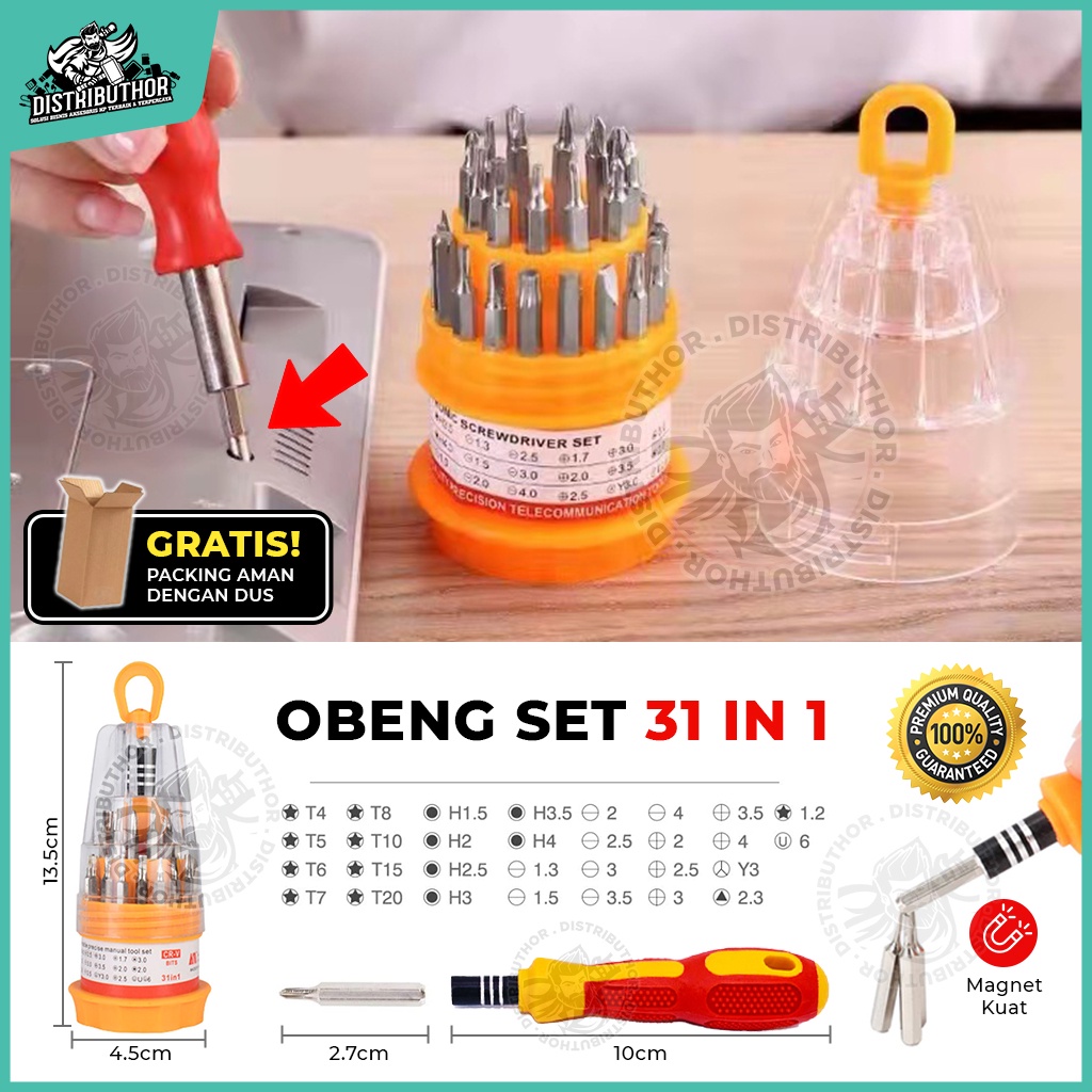 Jual Obeng Set 31 IN 1 Toolkit screwdriver mini obeng hp magnet serbaguna alat multifungsi untuk ...