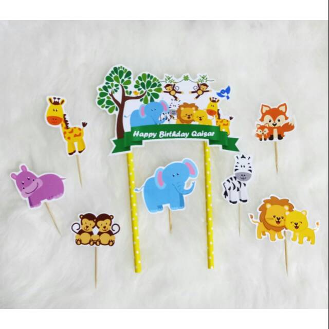 Jual Topper Animal Hiasan topper ulang tahun Ultah topper kue dan ...