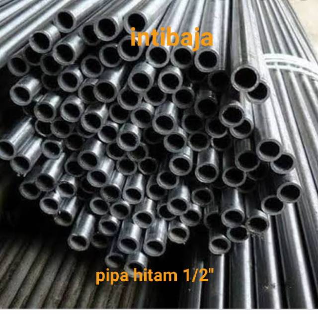 Jual PIPA BESI HITAM 1/2INCHI (0,5INCHI) /PIPA BLACK STEEL 0,5 INCI ...