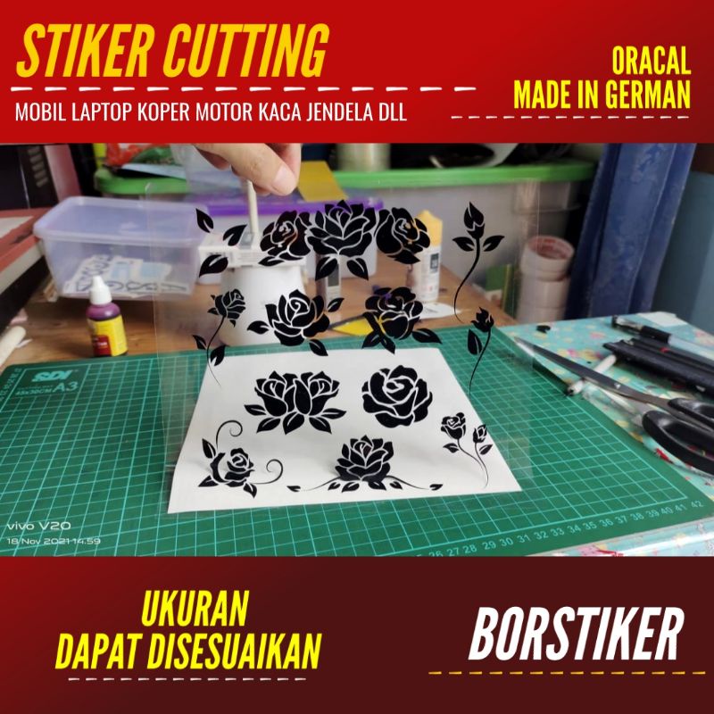 Jual STIKER BUNGA MAWAR 3 | STICKER CUSTOM ANIME BAND LOGO DLL | Shopee ...