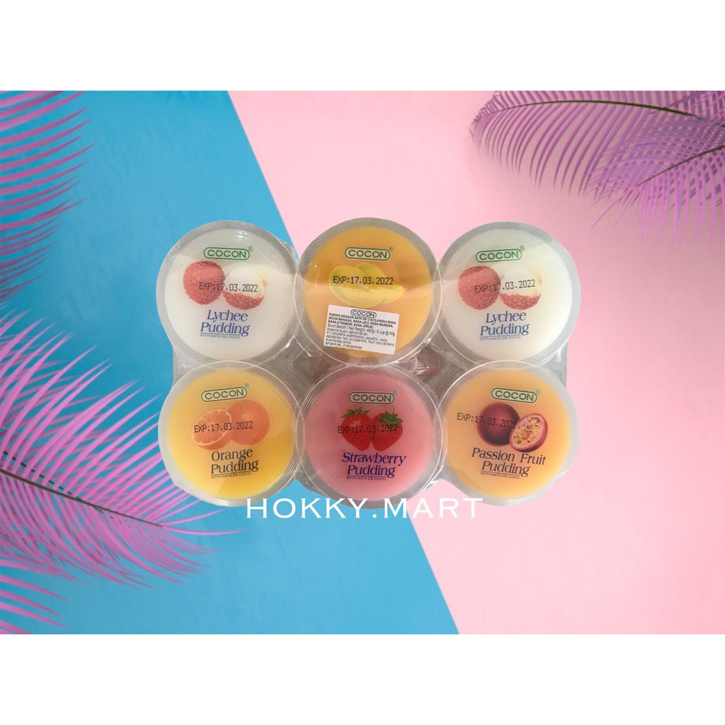 Jual (HOKKY) cocon nata decoco pudding mixed 6 cup / pudding mix fruit ...
