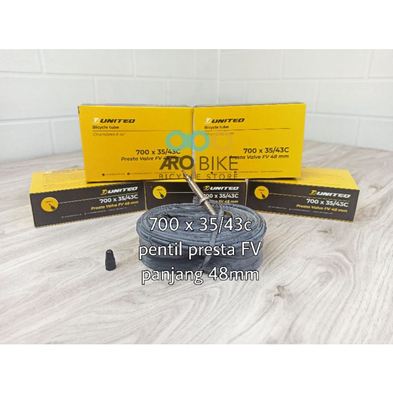 Jual Ban dalam sepeda gravel balap 700 x 35/43C United Presta valve FV 48mm | Shopee Indonesia