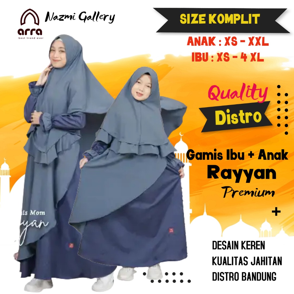Jual GAMIS TERBARU COUPLE PASANGAN IBU DAN ANAK 1 TAHUN - 13 TAHUN RAYYAN SERIES ORIGINAL BY ...
