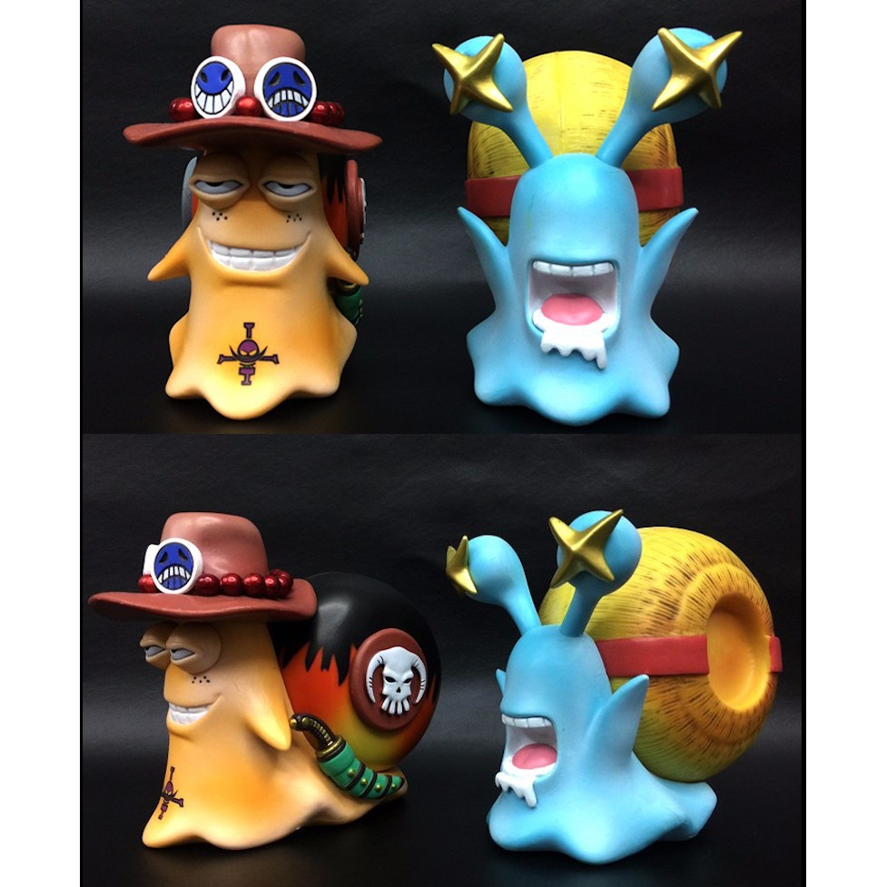 Jual Big Size One Piece Snail Den Den Mushi Luffy & Ace Figure Denden ...