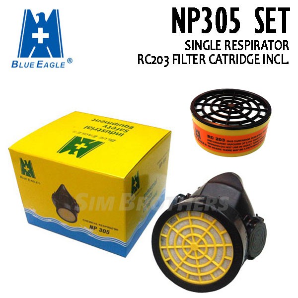 Jual Blue Eagle NP 305 Set Masker Single Respirator + RC 203 Filter ...