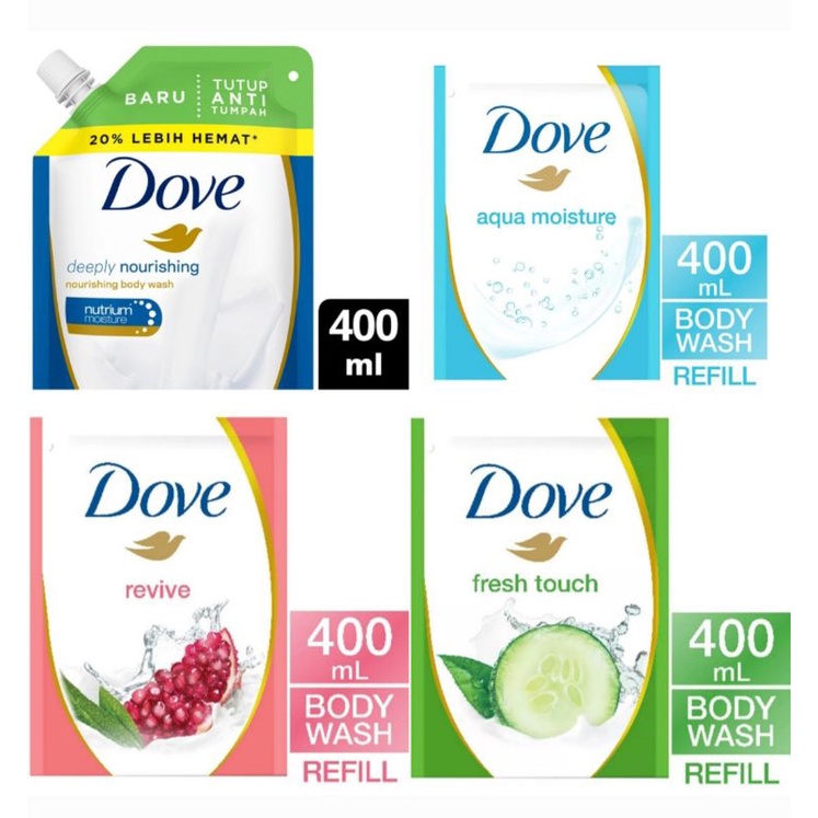 Jual DOVE Body Wash Refill / botol 400ml all varian | Shopee Indonesia