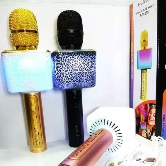 Jual Microphone Bluetooth Karaoke SDRD 12L/Lampu mix Wireless Original ...