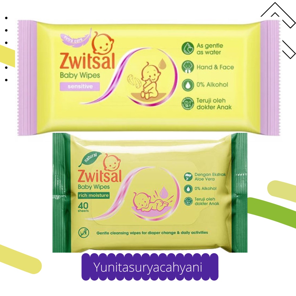 Jual Zwitsal Baby Wipes Tissue Basah Sensitive 50 Sheets 50's | Rich ...
