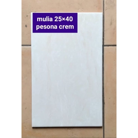 Jual Keramik Dinding Glossy 25x40 PESONA CREAM Mulia | Shopee Indonesia