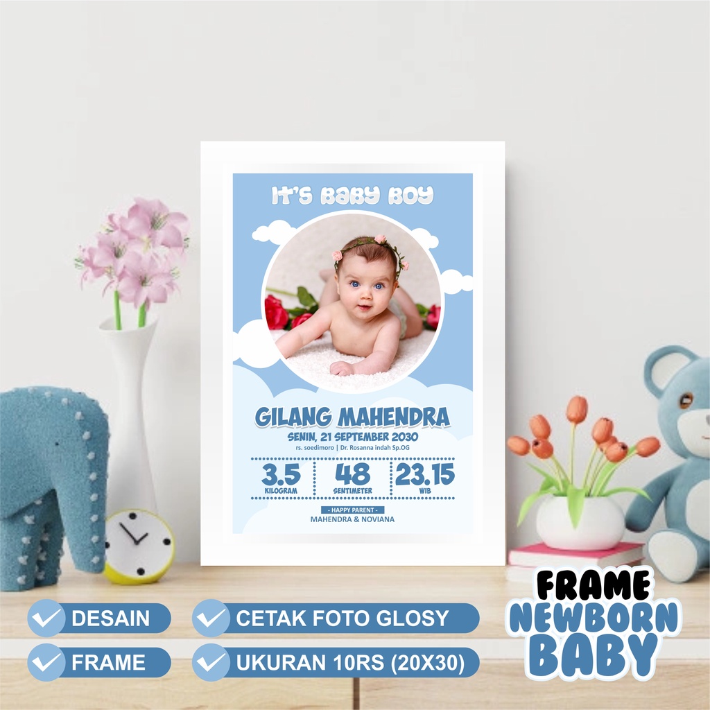 Jual BIODATA BAYI//FRAME NEWBORN BABY//FRAME BAYI MURAH DAN KEKINIAN ...