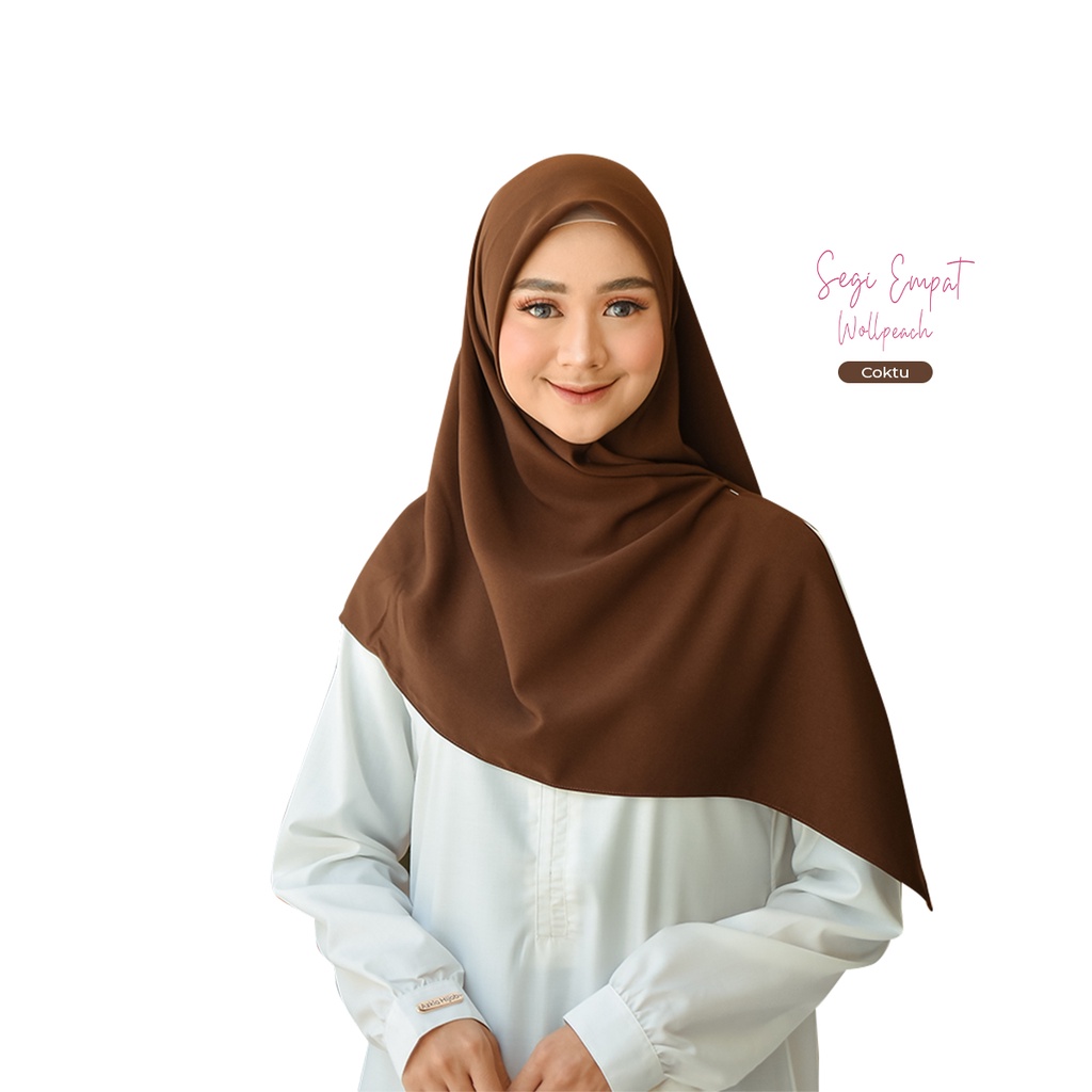Jual Azkia Hijab - Jilbab Polos Segi4 / Segi empat Woolpeach | Shopee Indonesia