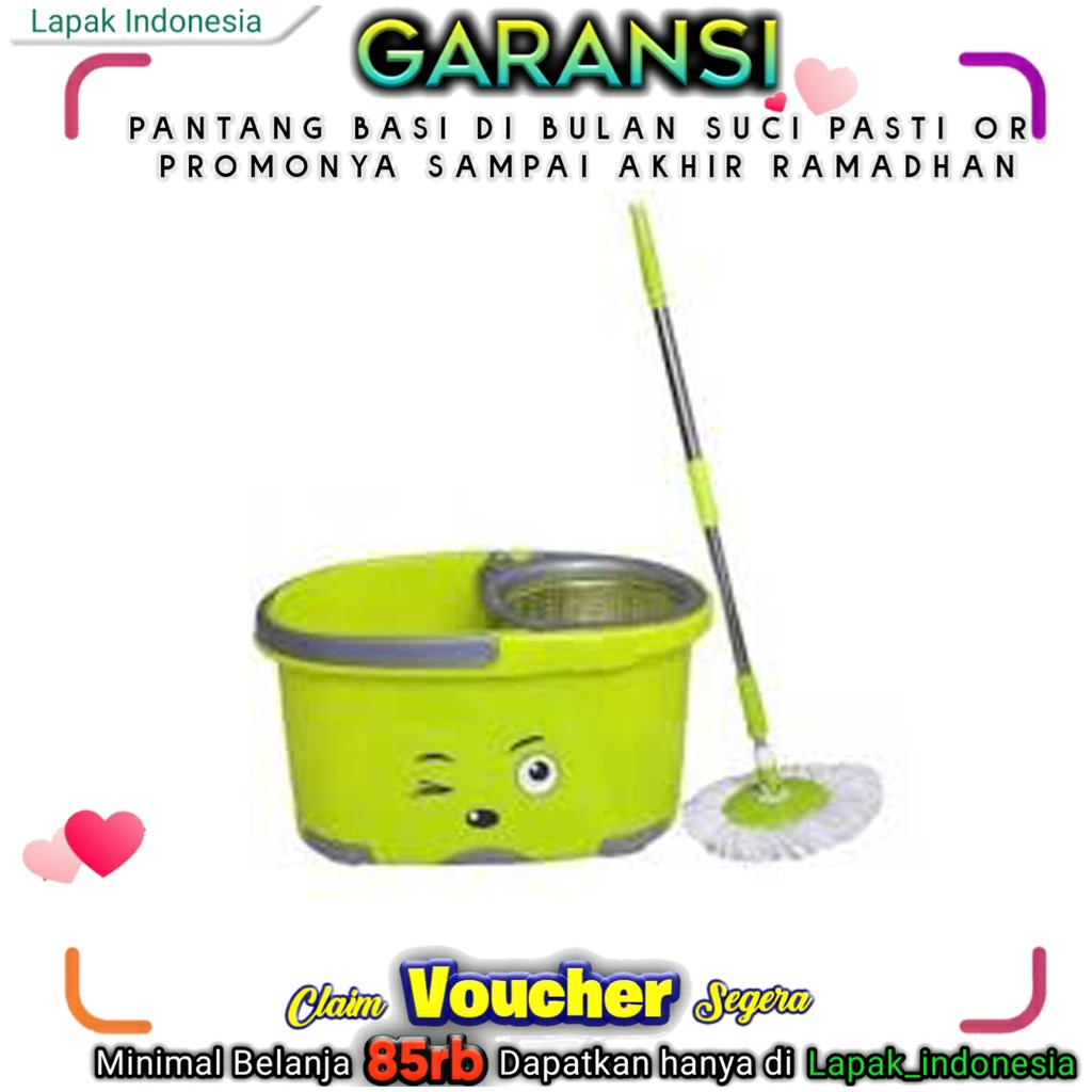 Jual Pel Lantai Kain Pel Mop Lantai Super Mop Alat Pel 3In1 Stainless ...