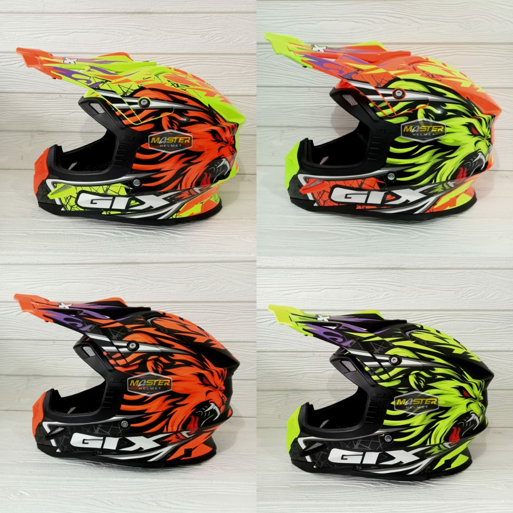 Jual HELM CROSS GIX CROSS MOTIF WILD BEAST JPX CROSS ORIGINAL PREMIUM ...