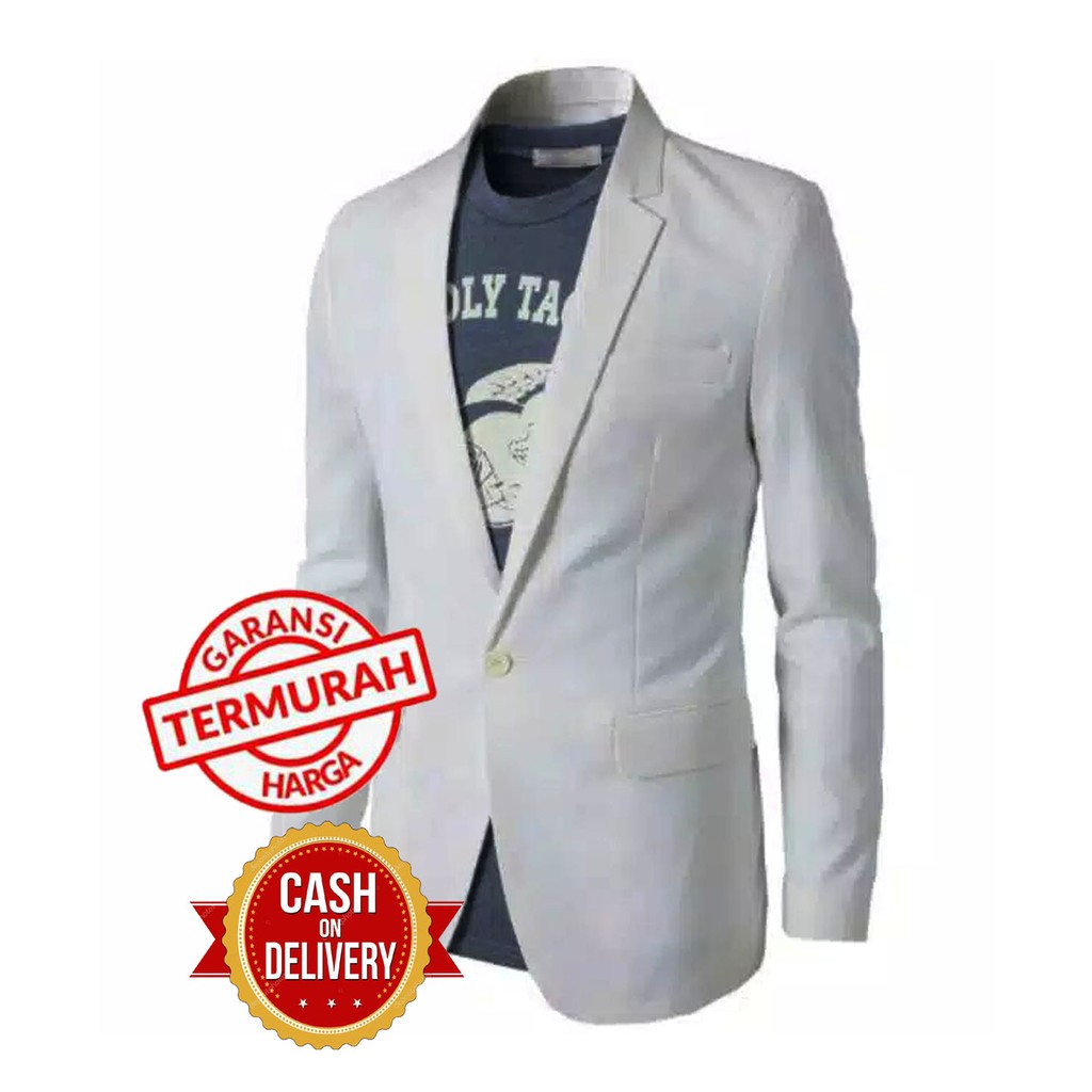 Jual Jas Pria Putih Polos Jas Putih | Shopee Indonesia