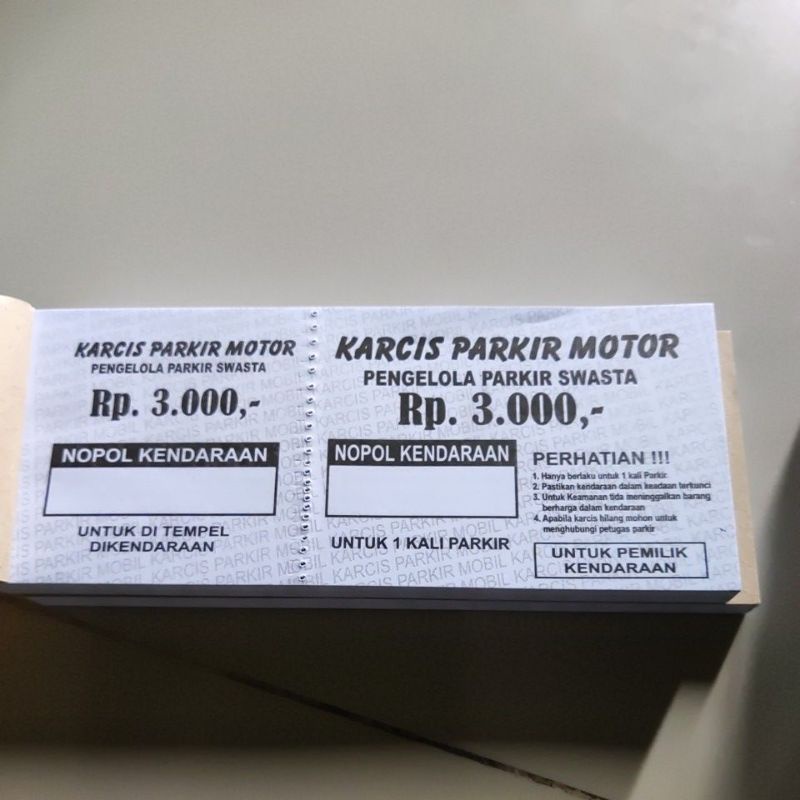 Jual Karcis parkir motor 3ribu | Shopee Indonesia