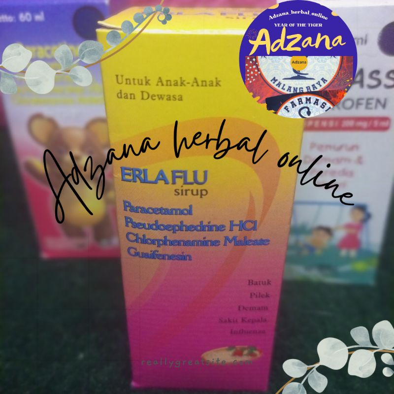 Jual erlaflu sirup batuk demam,pilek,sakitkepala,influenza | Shopee ...